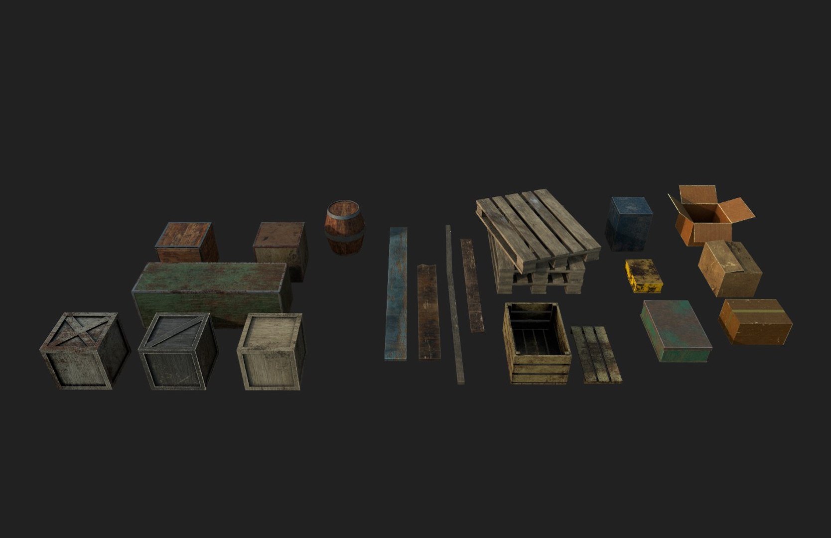 3D Model Assets Games Pack Boxes - TurboSquid 1582124