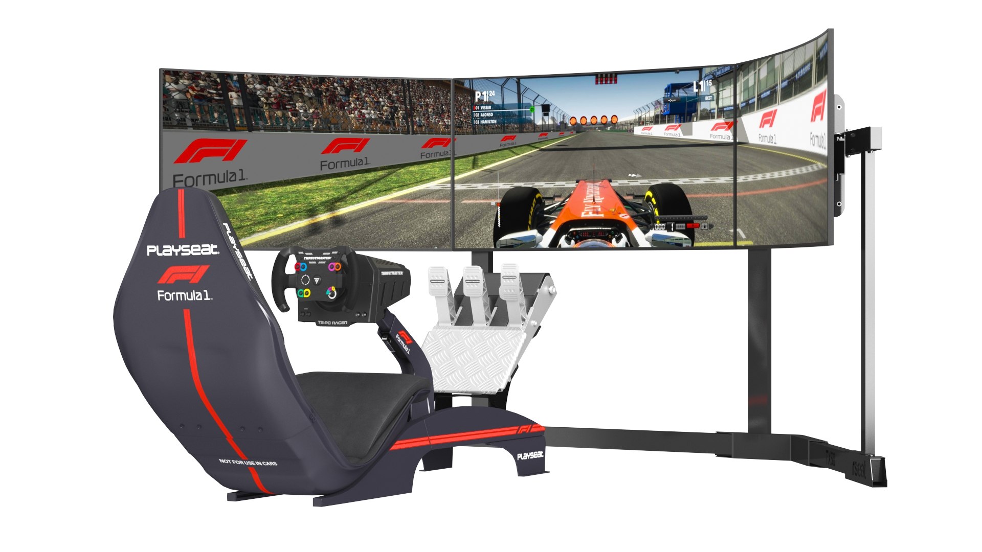 3D Playseat F1 Racing Simulator Seat With 3 Monitors Model - TurboSquid ...