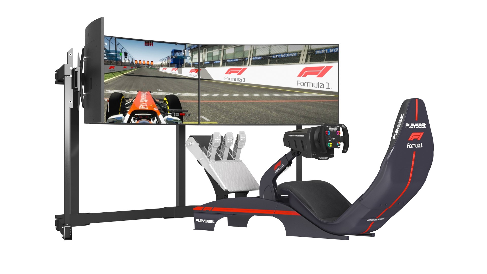 3D Playseat F1 Racing Simulator Seat With 3 Monitors Model - TurboSquid ...
