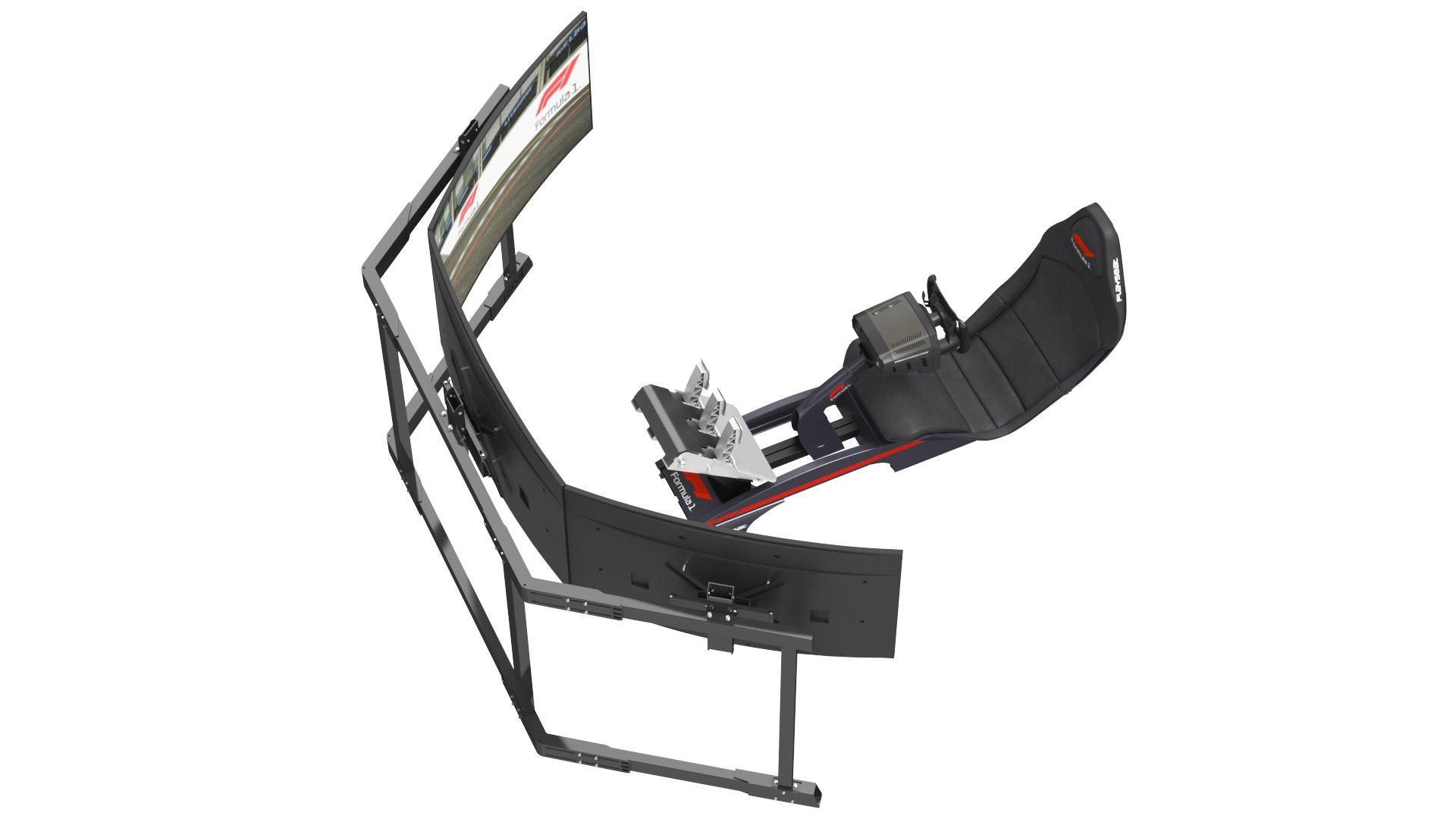 3D Playseat F1 Racing Simulator Seat With 3 Monitors Model - TurboSquid ...