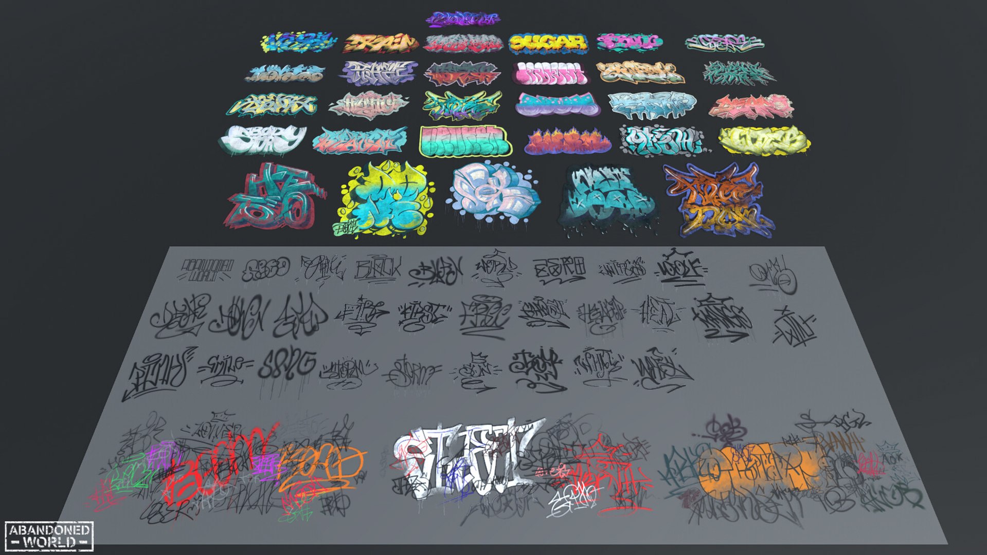 3D Graffiti Pack Decals IV For UE4 And Unity Model - TurboSquid 1861453