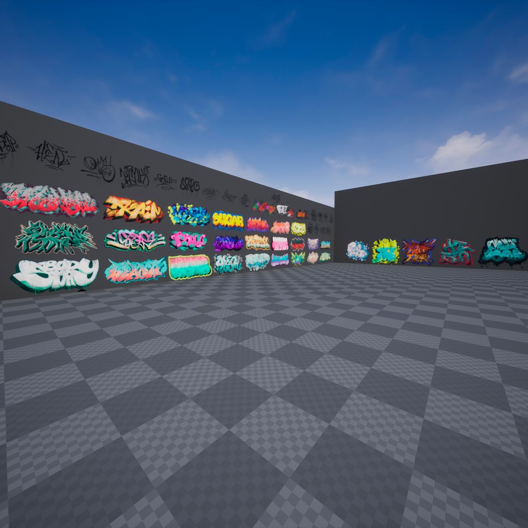 3D Graffiti Pack Decals IV For UE4 And Unity Model - TurboSquid 1861453