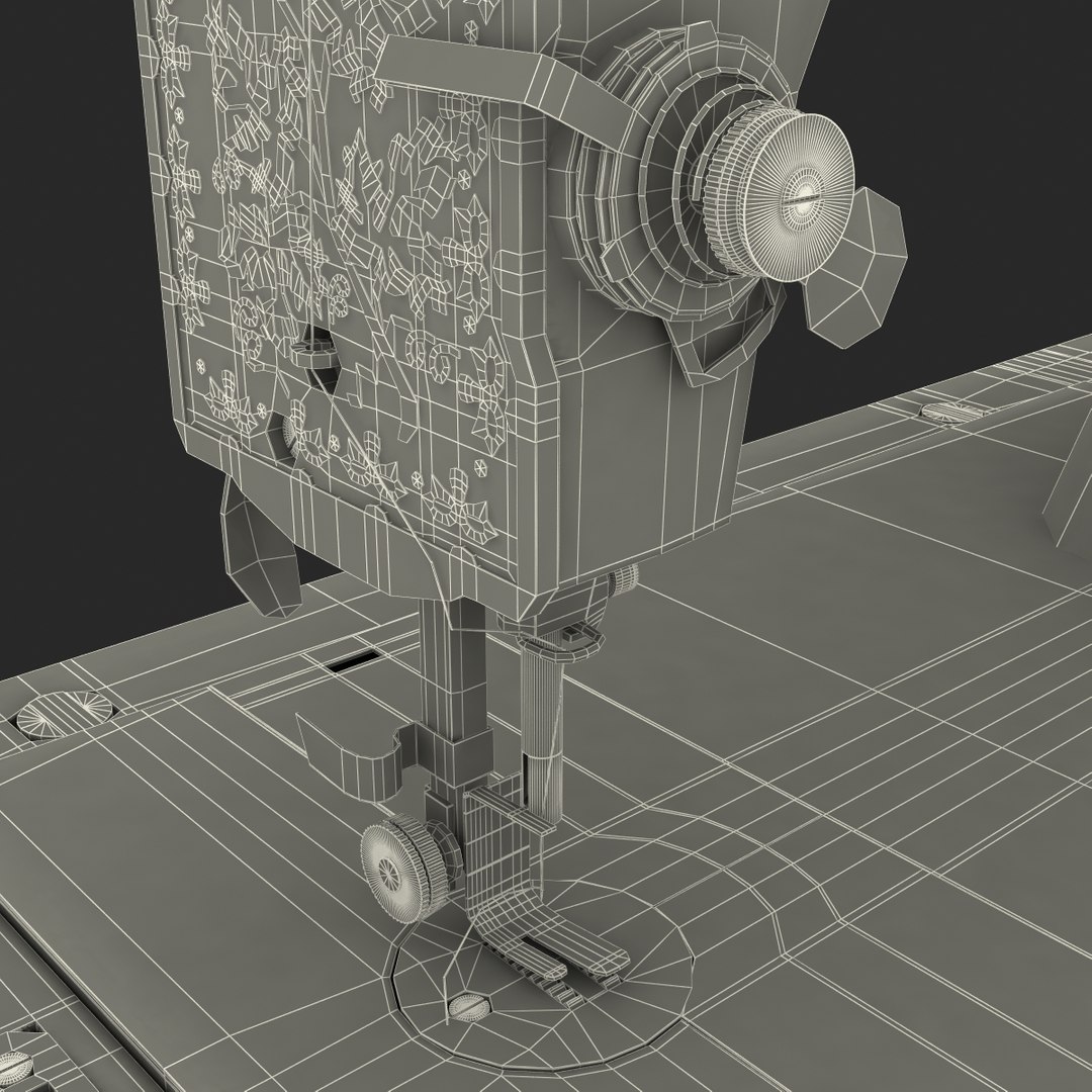 antique singer sewing machine 3d model