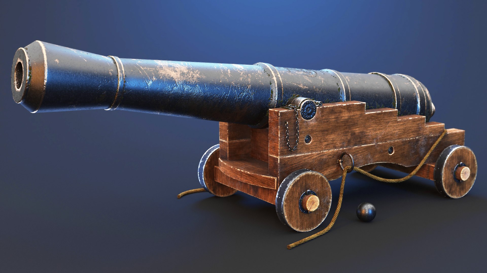 3D Old Cannon - TurboSquid 1530856