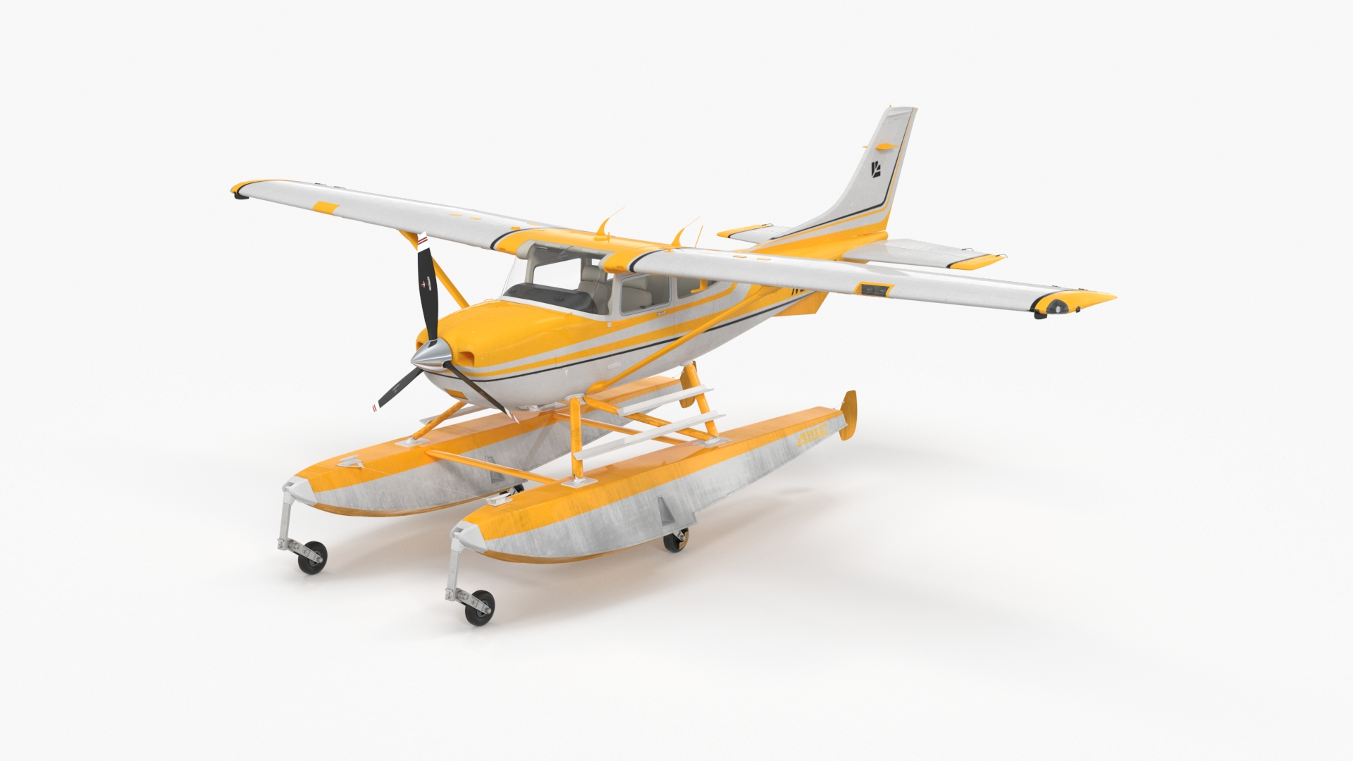3D Cessna 182 Skylane Seaplane With Floats - TurboSquid 2303880