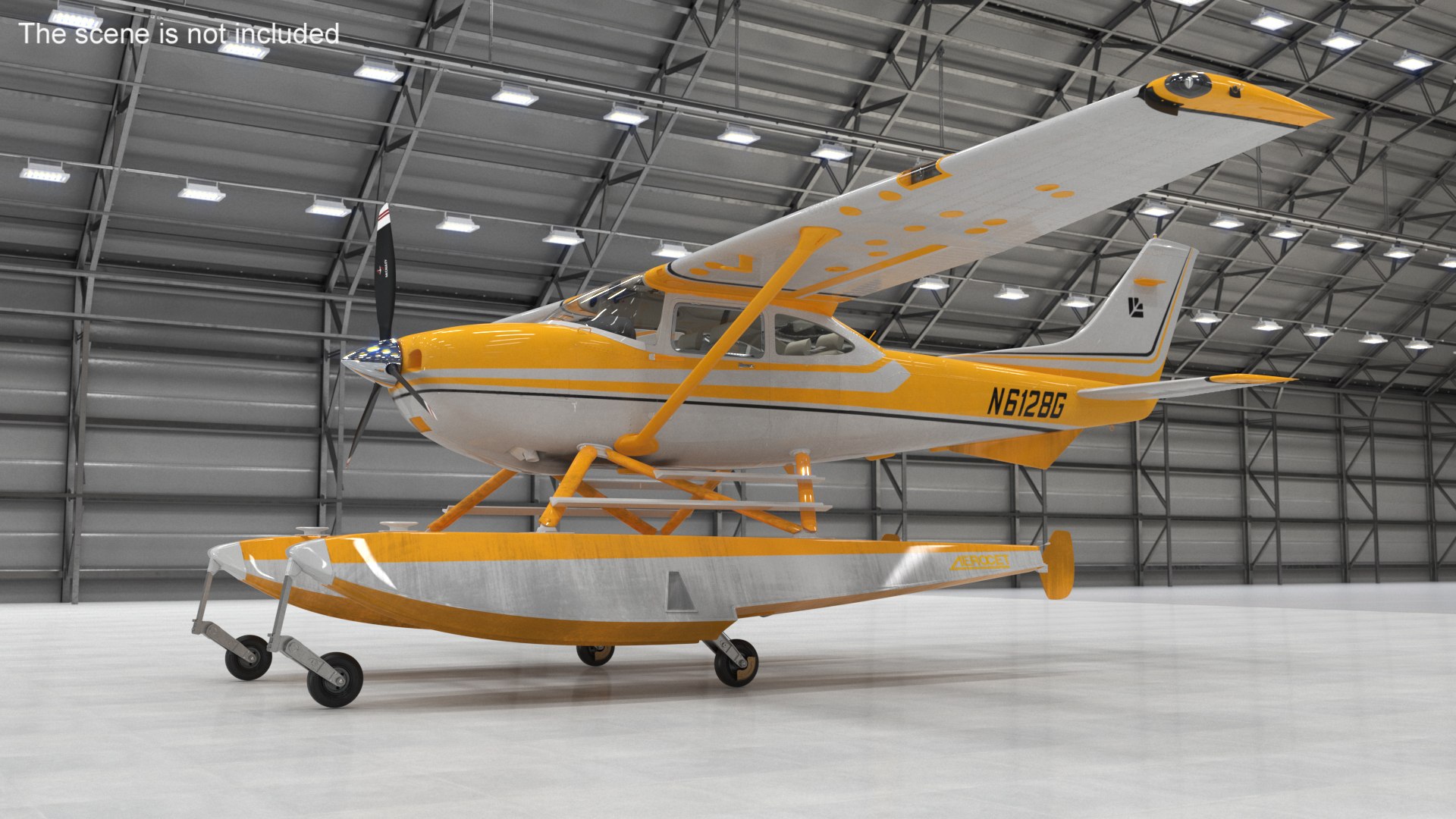 3D Cessna 182 Skylane Seaplane With Floats - TurboSquid 2303880