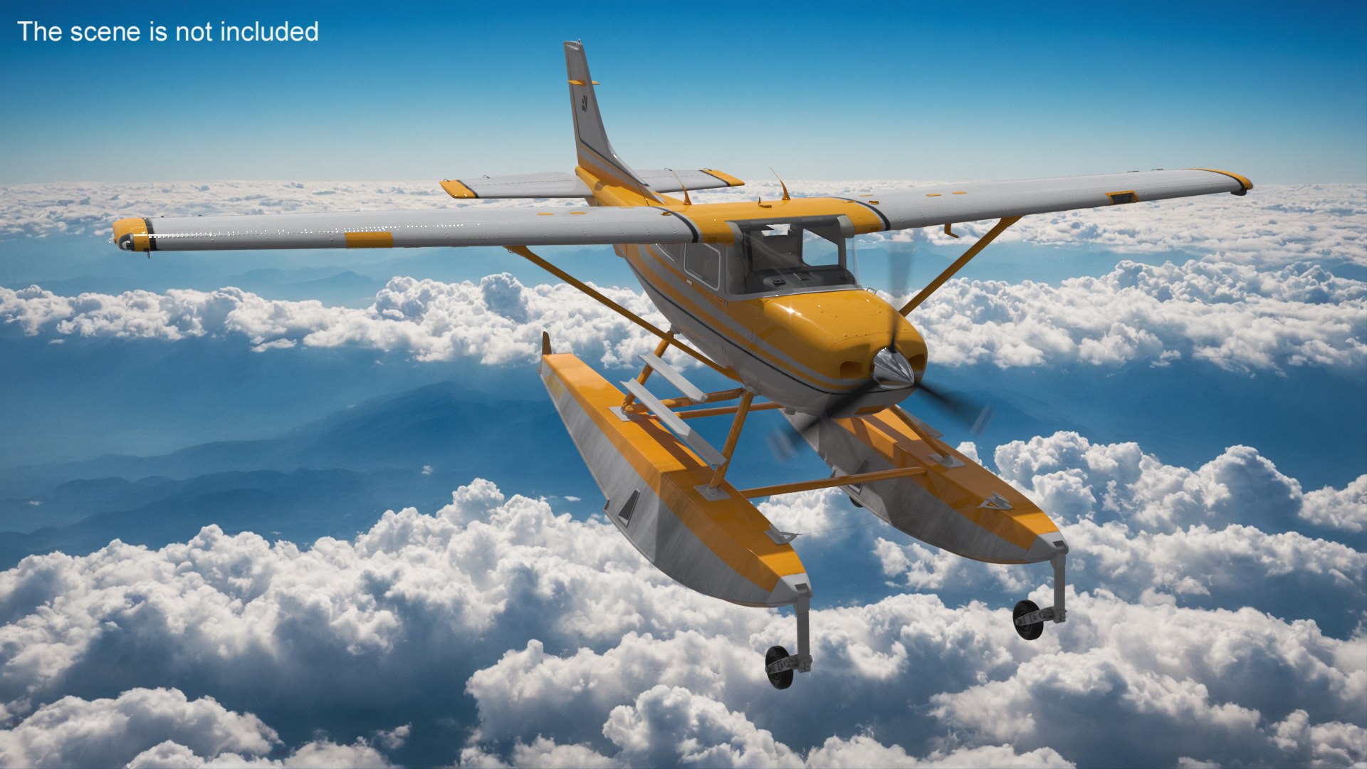 3D Cessna 182 Skylane Seaplane With Floats - TurboSquid 2303880