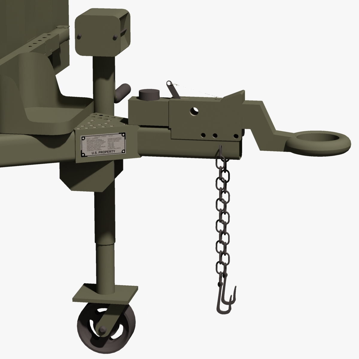 3d model m1101 cargo trailer