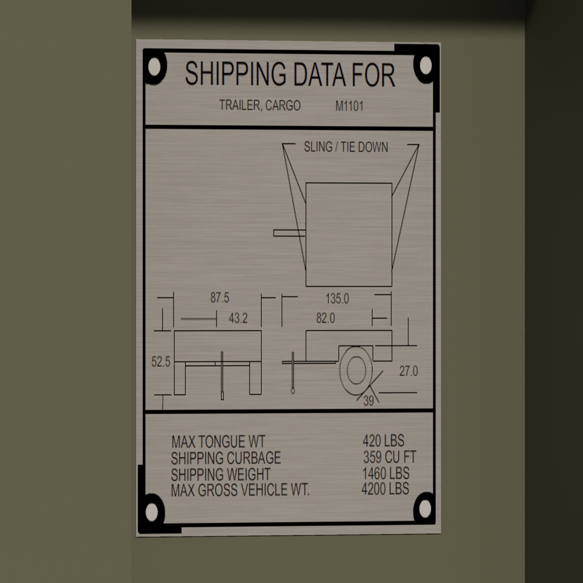 3d model m1101 cargo trailer