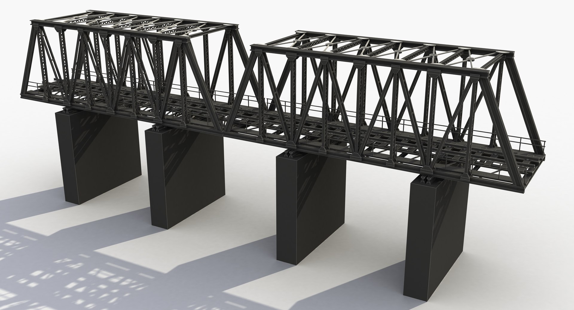 3D Model Railway Bridge Rail - TurboSquid 1652556