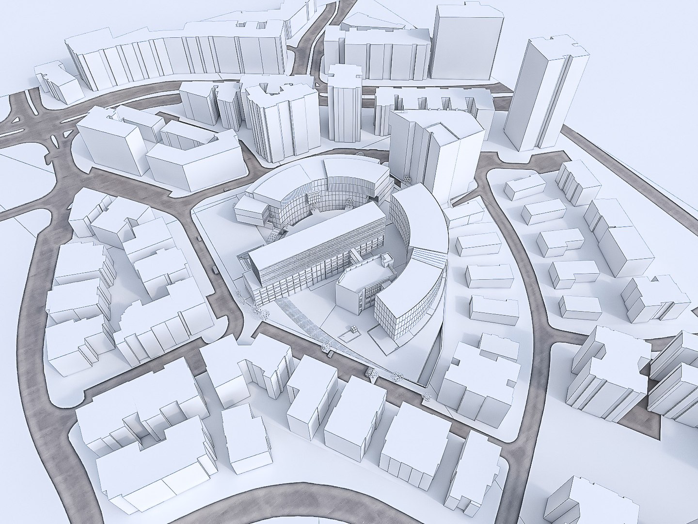 Campus Buildings Set 02 Model - TurboSquid 1751132