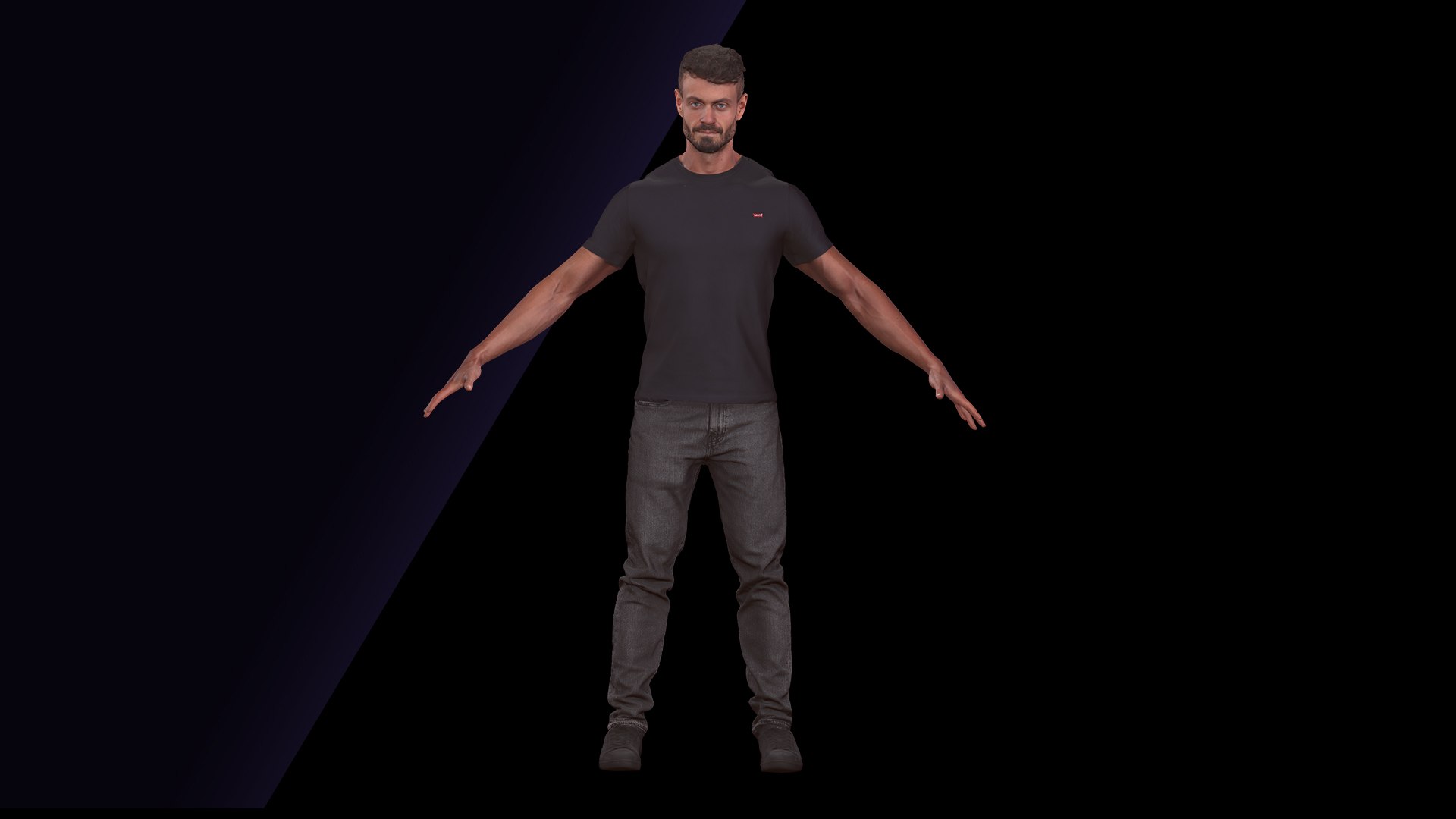 3D Cleaned A Pose Scan Ethan White Dressed model - TurboSquid 2006962