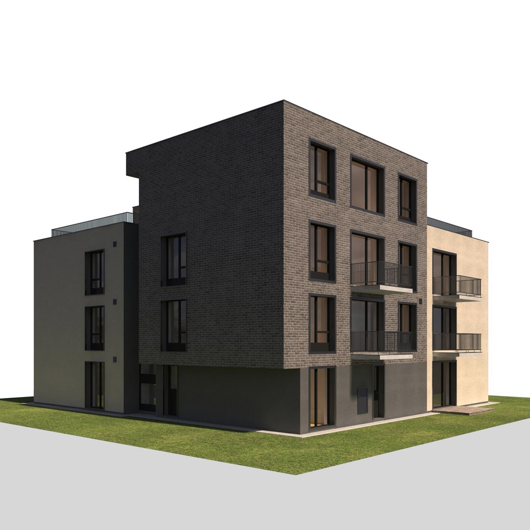 3D Model Apartment Building 4 Story - TurboSquid 1443638