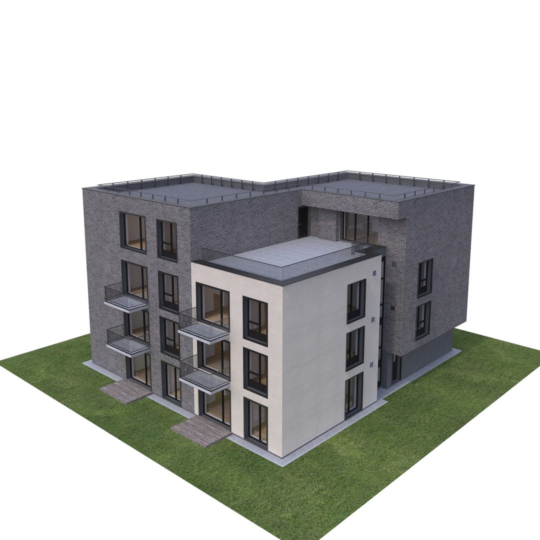 3D Model Apartment Building 4 Story - TurboSquid 1443638