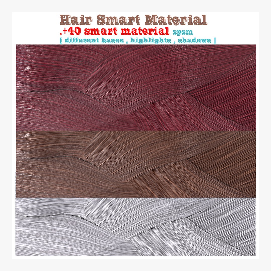 40 Hair Smart Materials 3D Model - TurboSquid 1839113