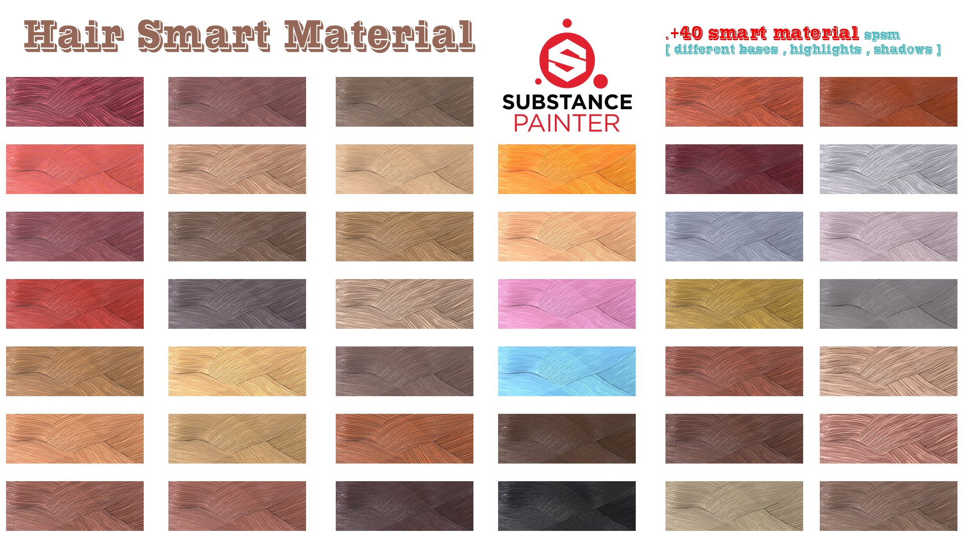 40 Hair Smart Materials 3D Model - TurboSquid 1839113