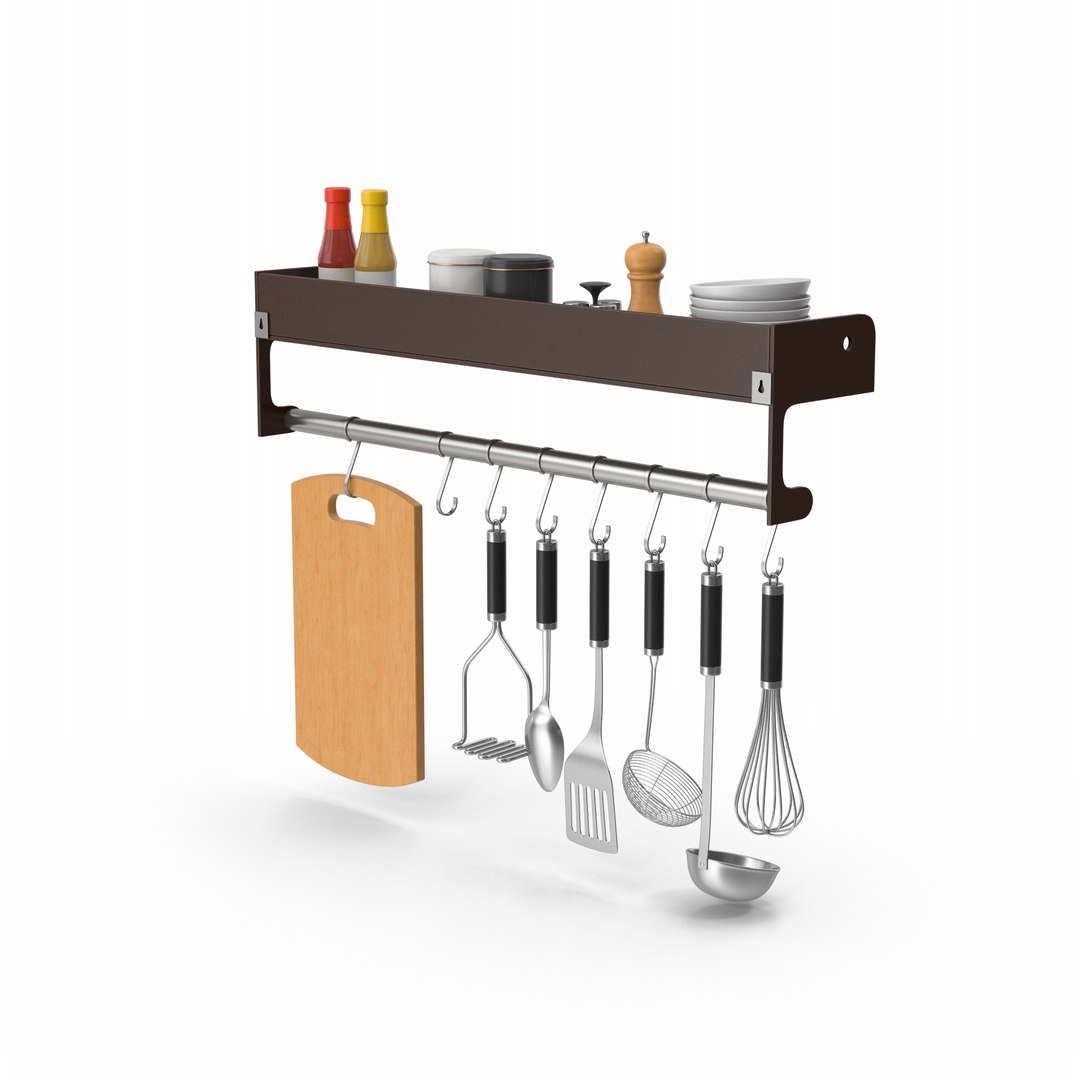 Kitchen Rack Set Model - TurboSquid 2056943