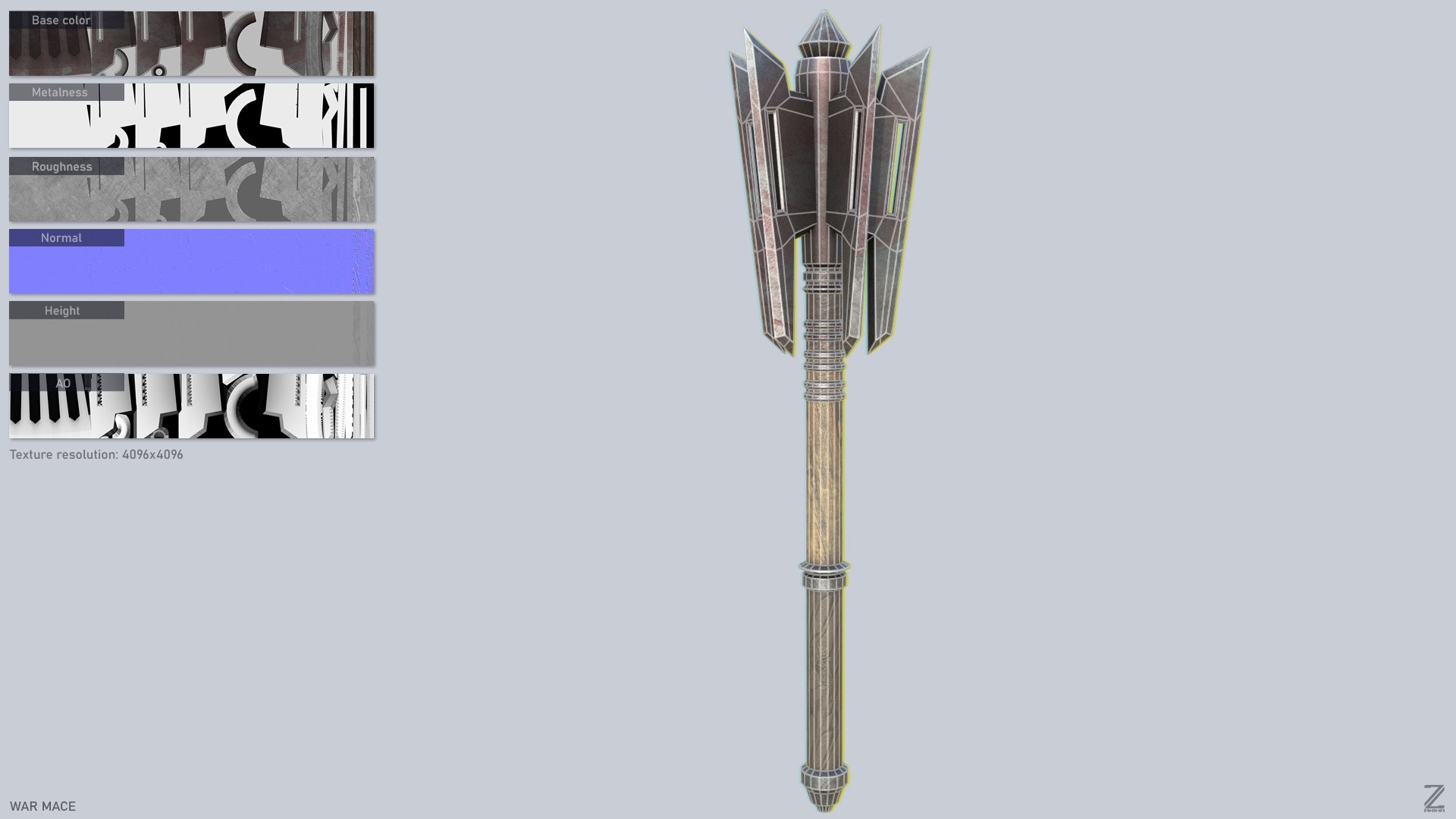 3D War Mace - TurboSquid 2242426