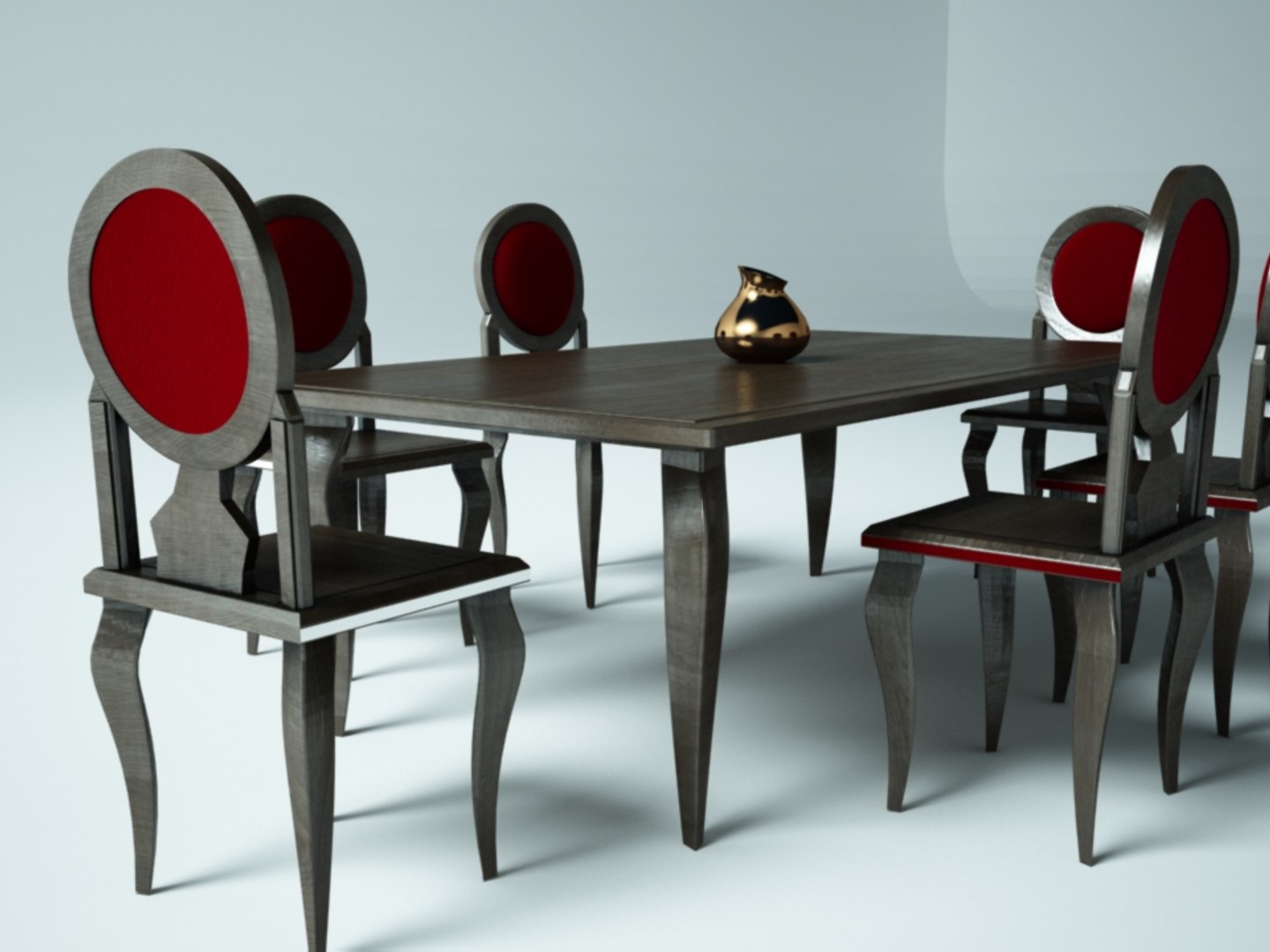 3d model of vintage dining table
