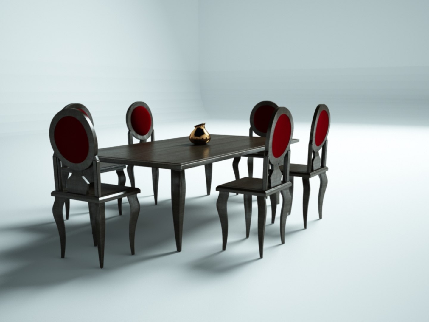 3d model of vintage dining table