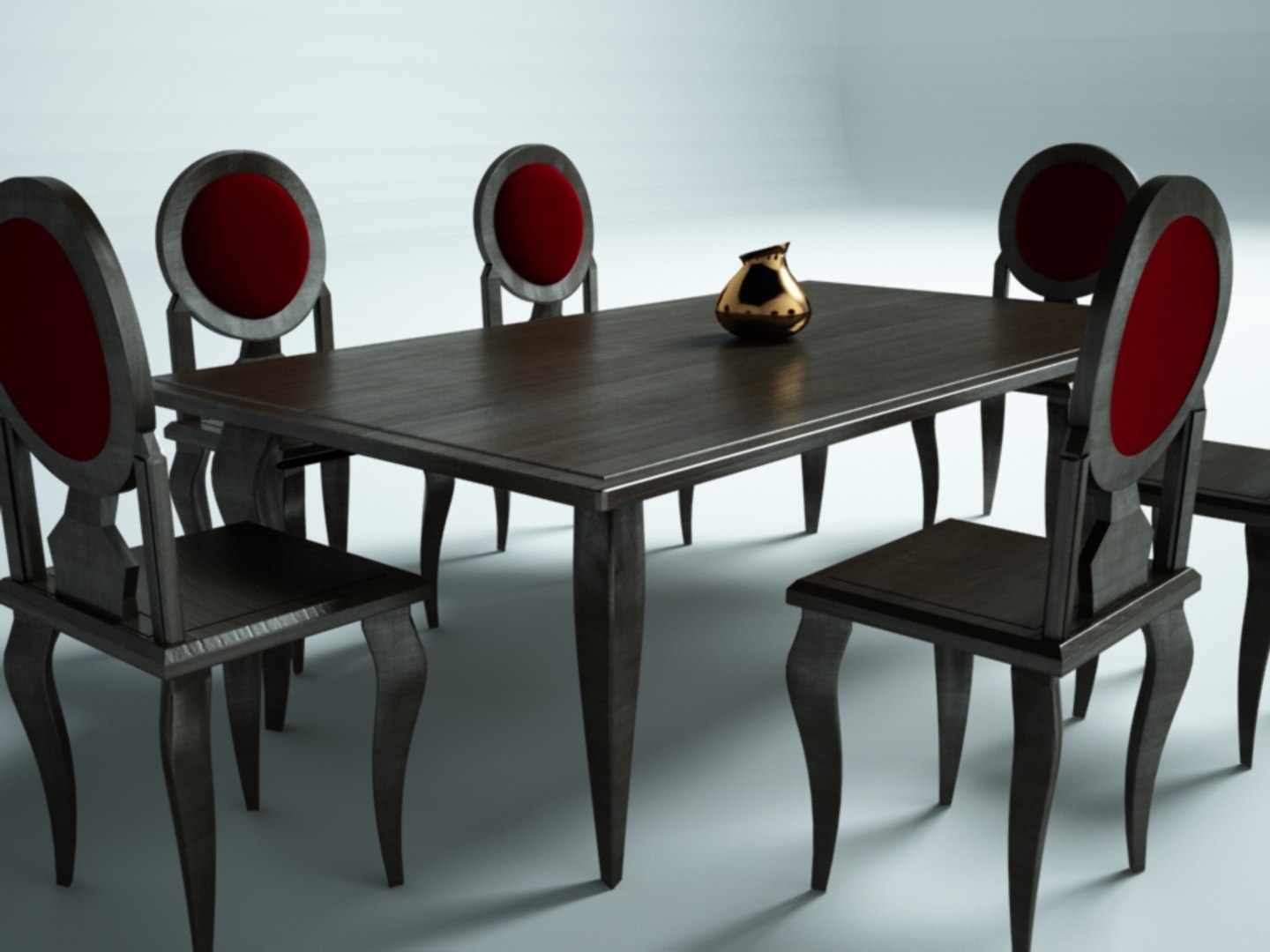 3d model of vintage dining table