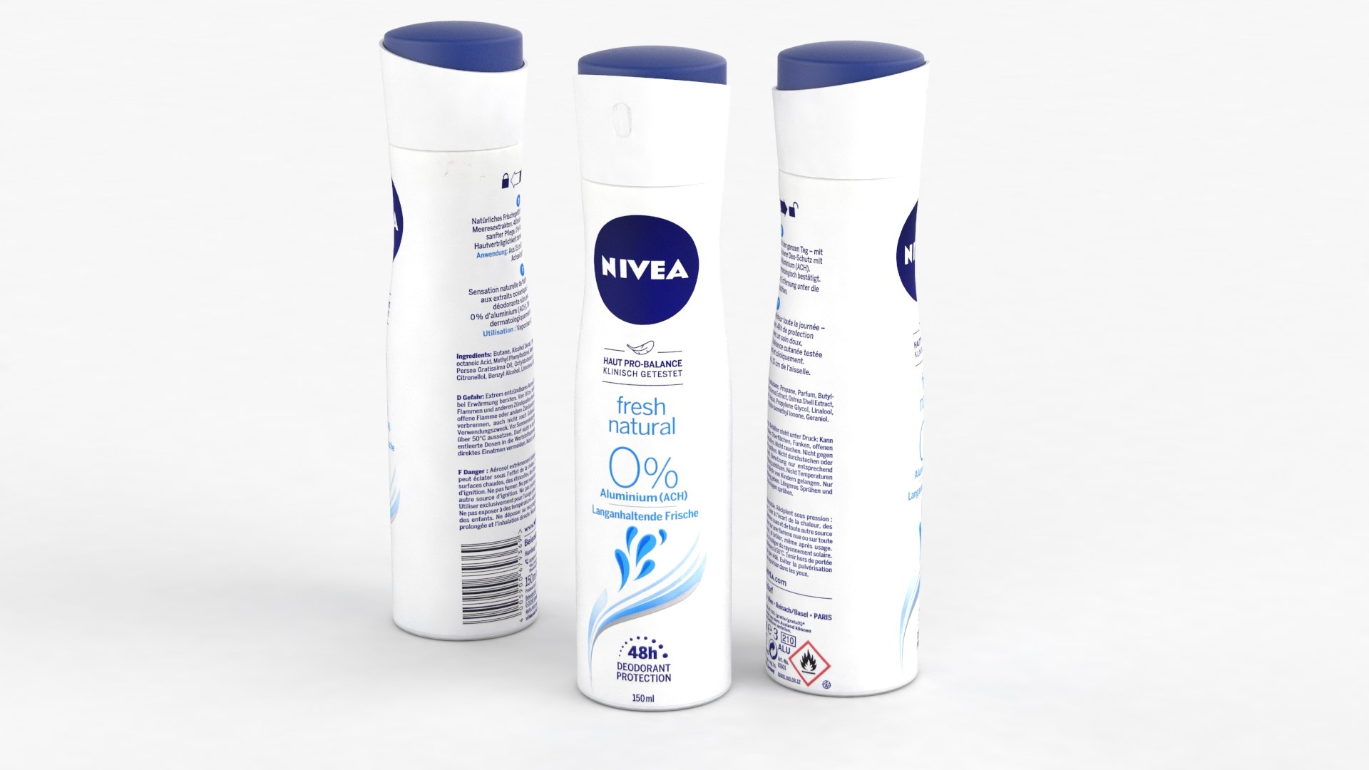 3D Model Nivea Anti-Perspirant Women Fresh Natural Zero Aluminium 150ml ...