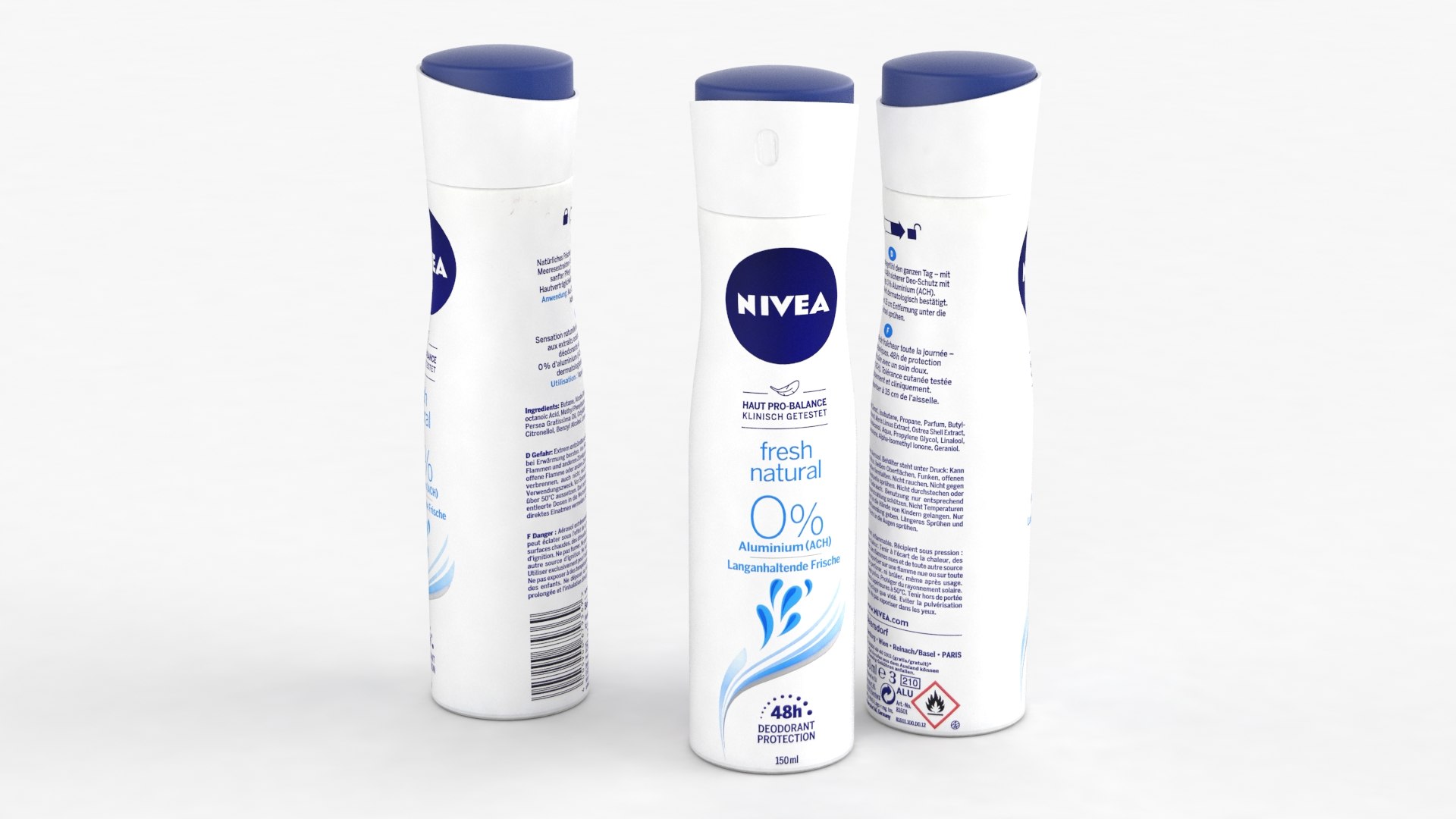 3D Model Nivea Anti-Perspirant Women Fresh Natural Zero Aluminium 150ml ...