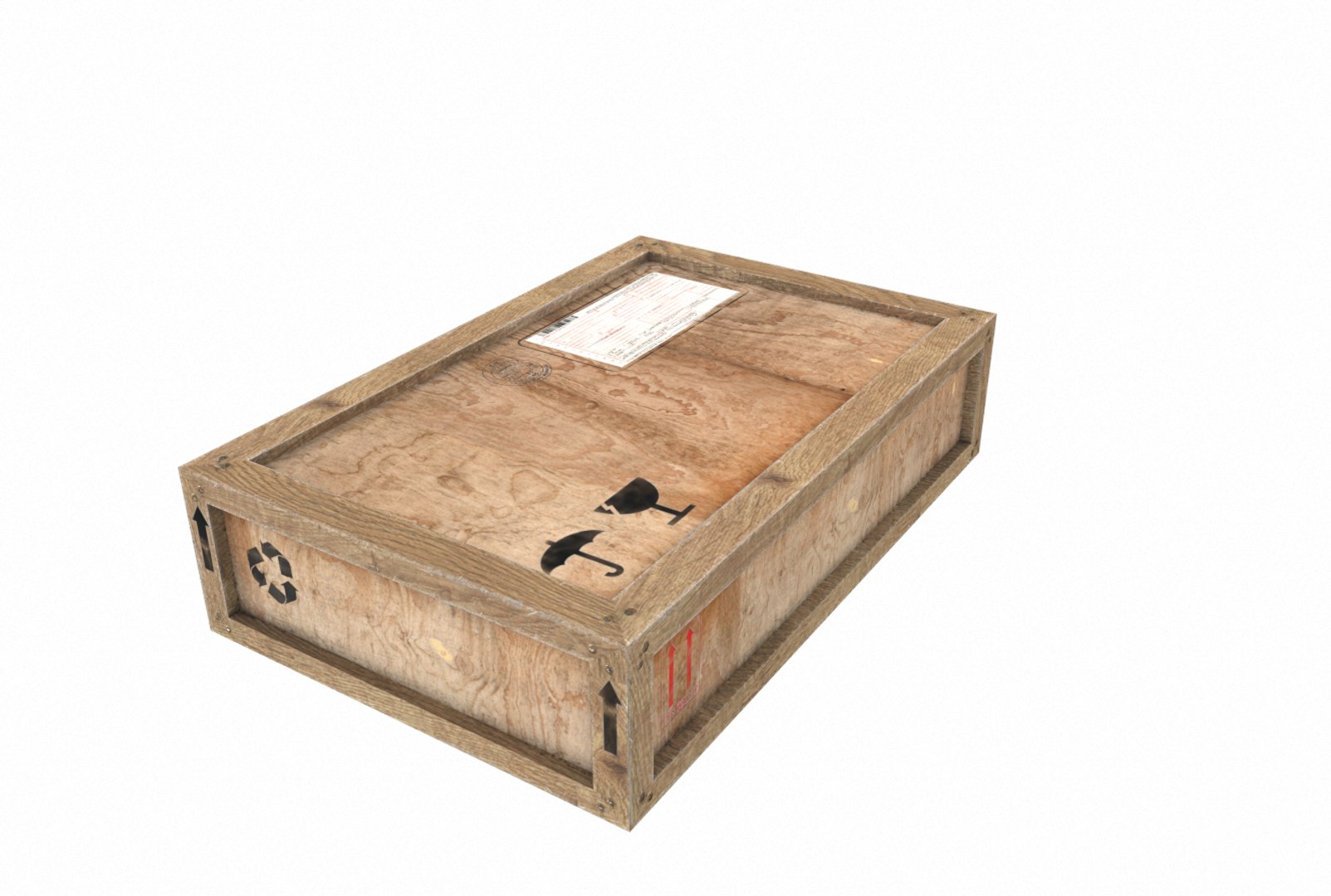 3D old wooden cargo crate model - TurboSquid 1408166