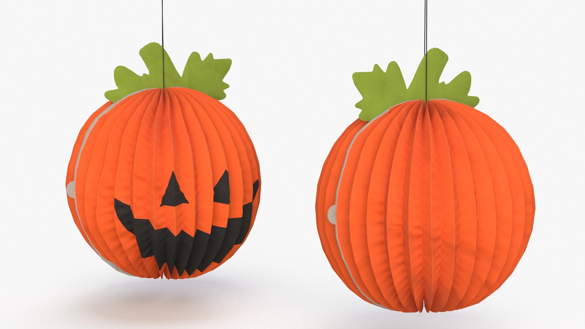 Halloween Pumpkin Paper Decorations Model - TurboSquid 2276818