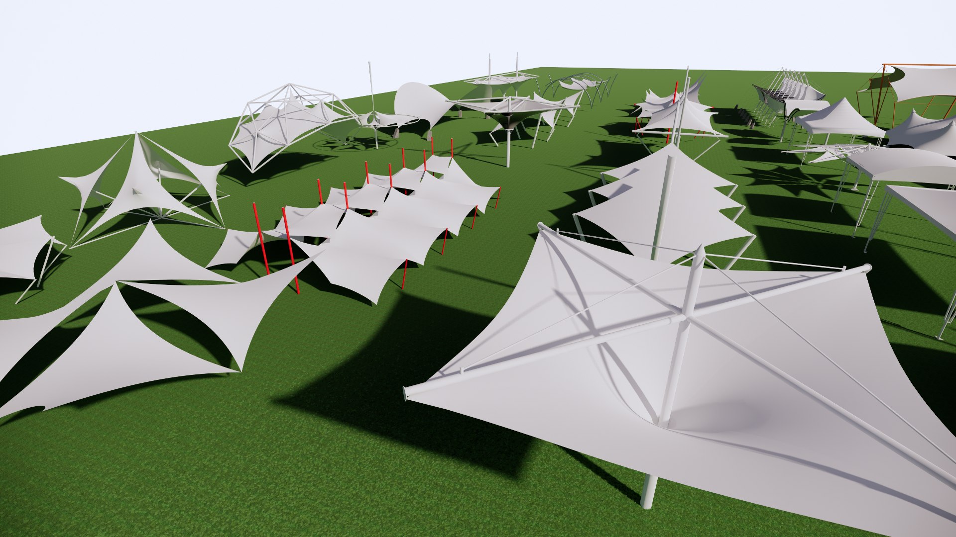 Tensile Structures Collection -A16 3D Model - TurboSquid 2385740