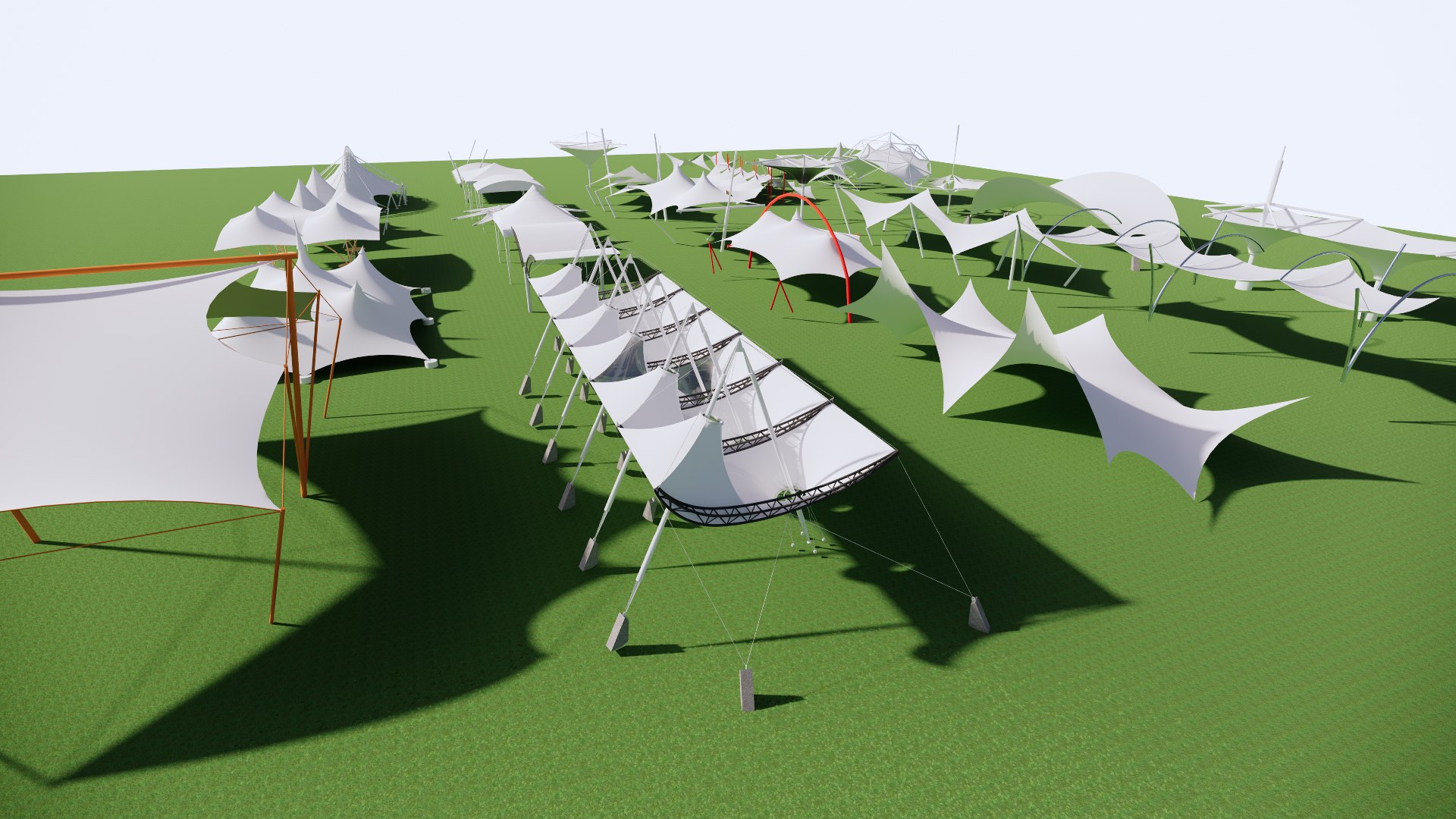 Tensile Structures Collection -A16 3D Model - TurboSquid 2385740