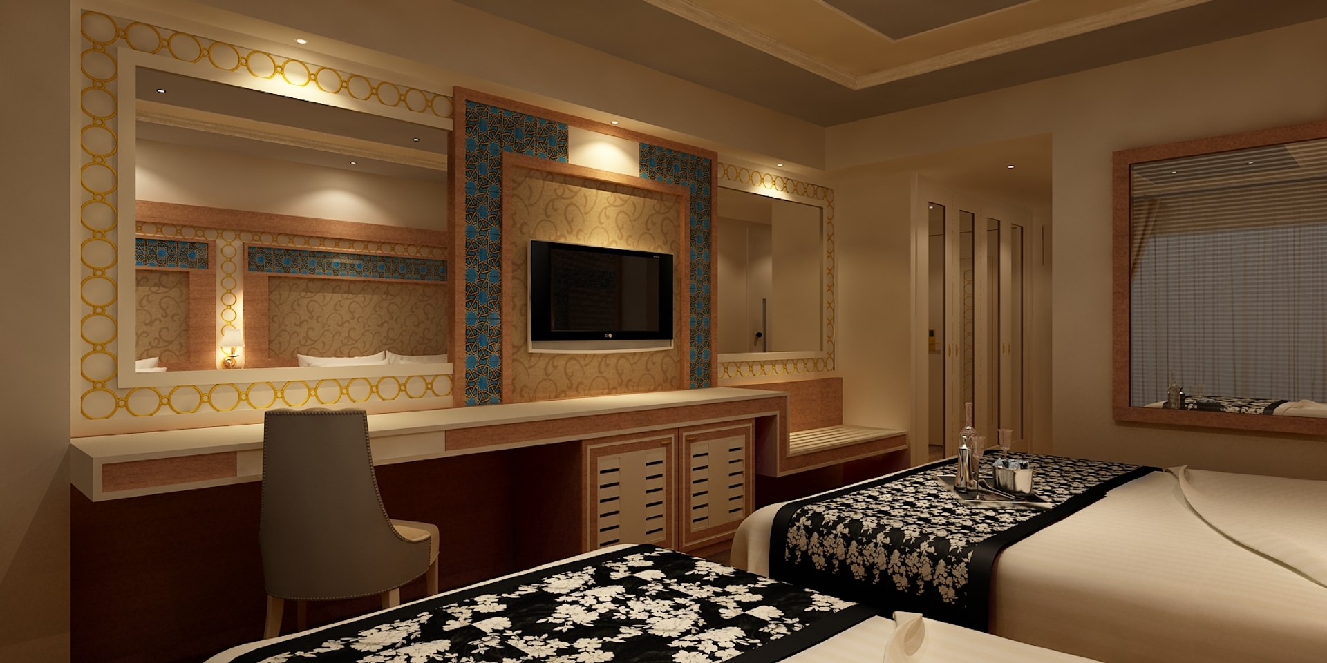 3d Model Designed Hotel Room