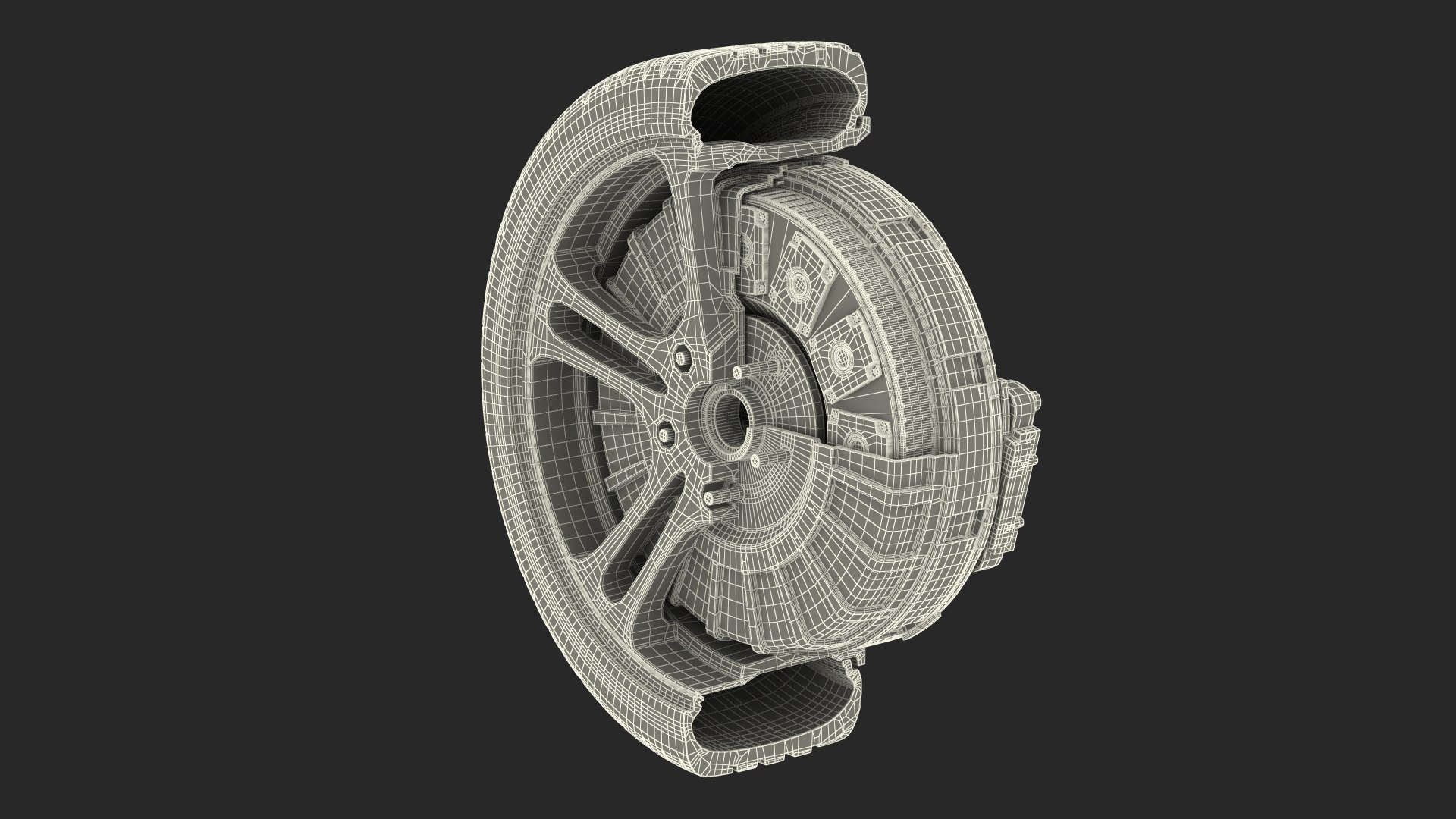 3D Internal Structure Of In-Wheel Drive Unit - TurboSquid 2396063