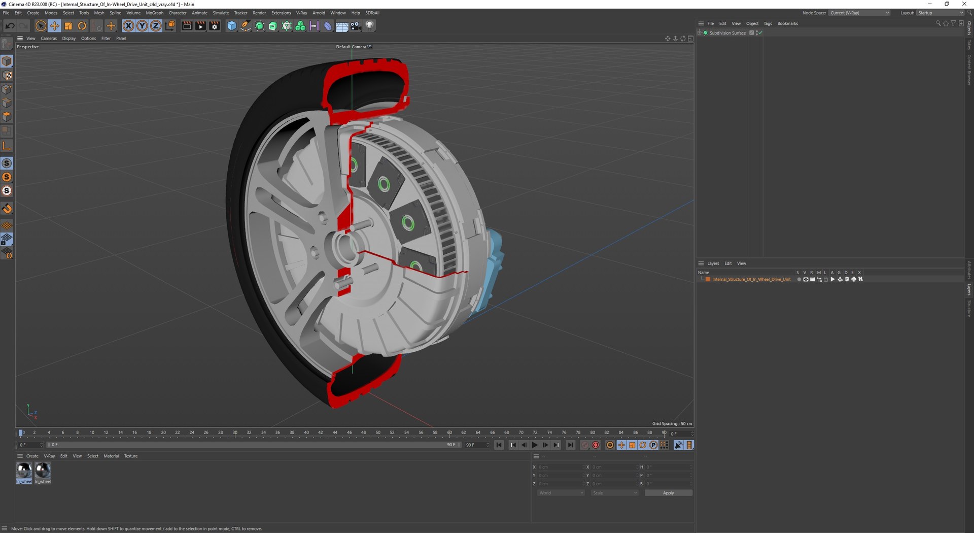3D Internal Structure Of In-Wheel Drive Unit - TurboSquid 2396063