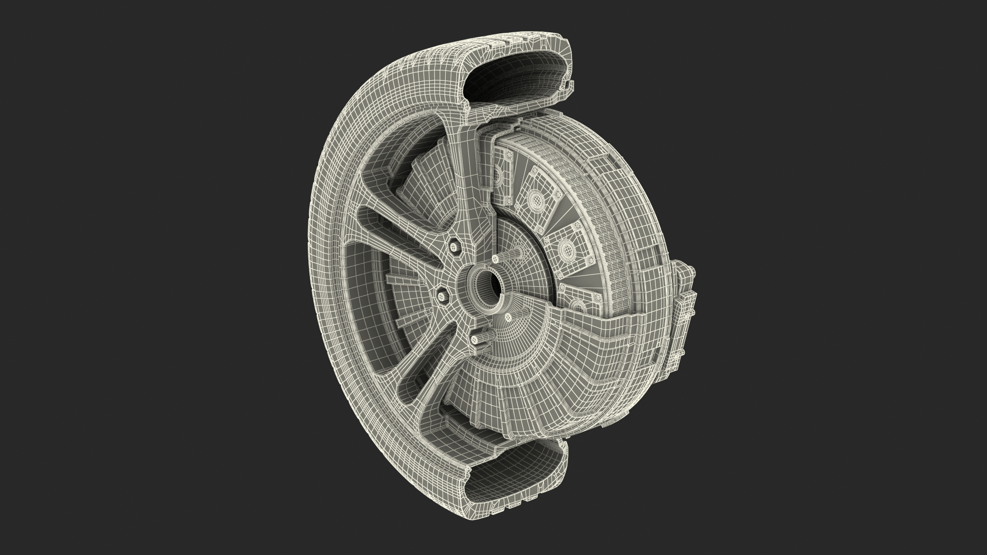 3D Internal Structure Of In-Wheel Drive Unit - TurboSquid 2396063