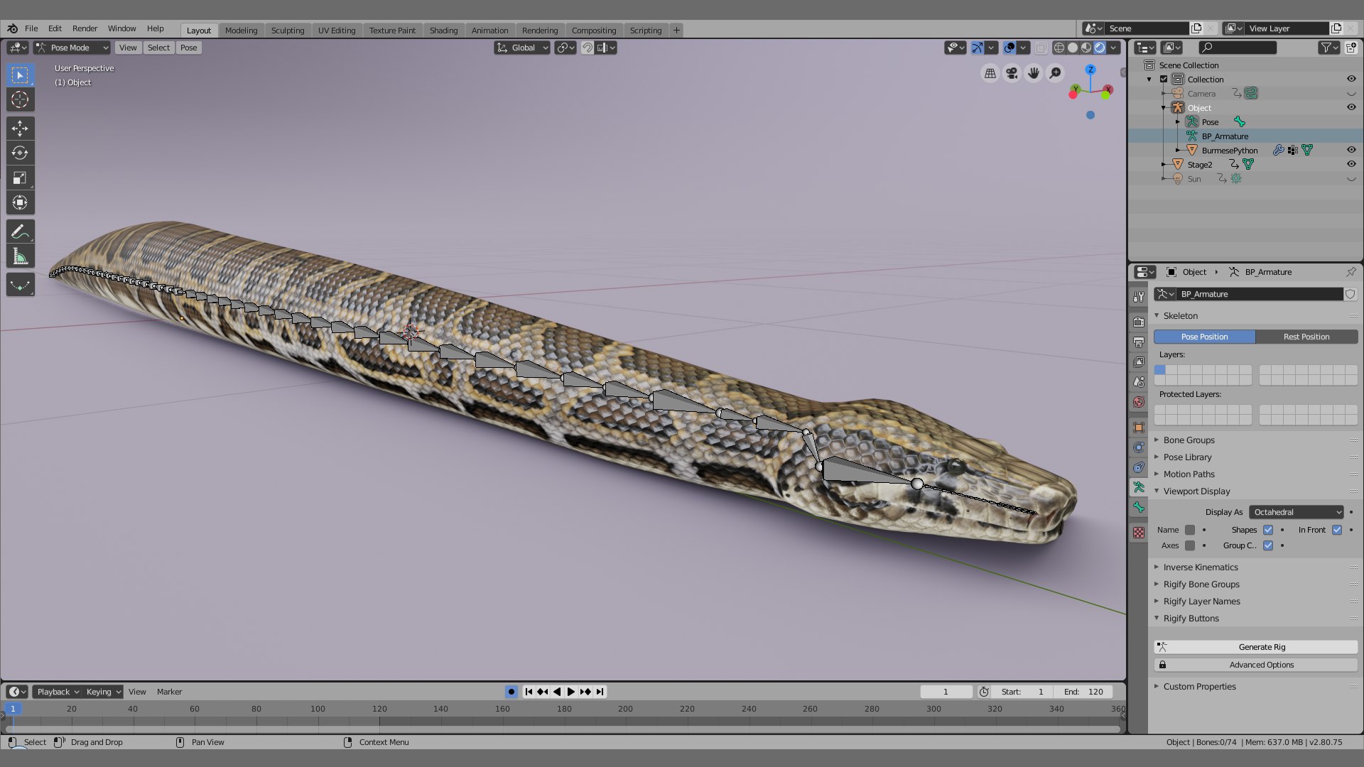 Burmese Python - Rigged 3D model - TurboSquid 1774445