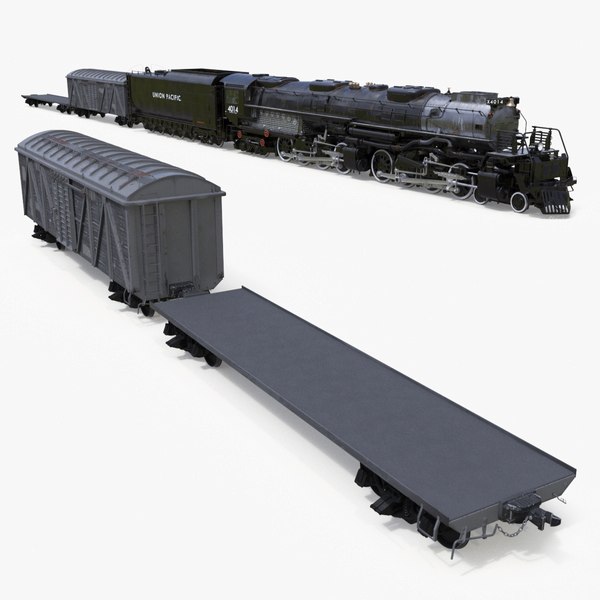 Locomotiva Big Boy com trem de carga Modelo 3D - TurboSquid 2287258