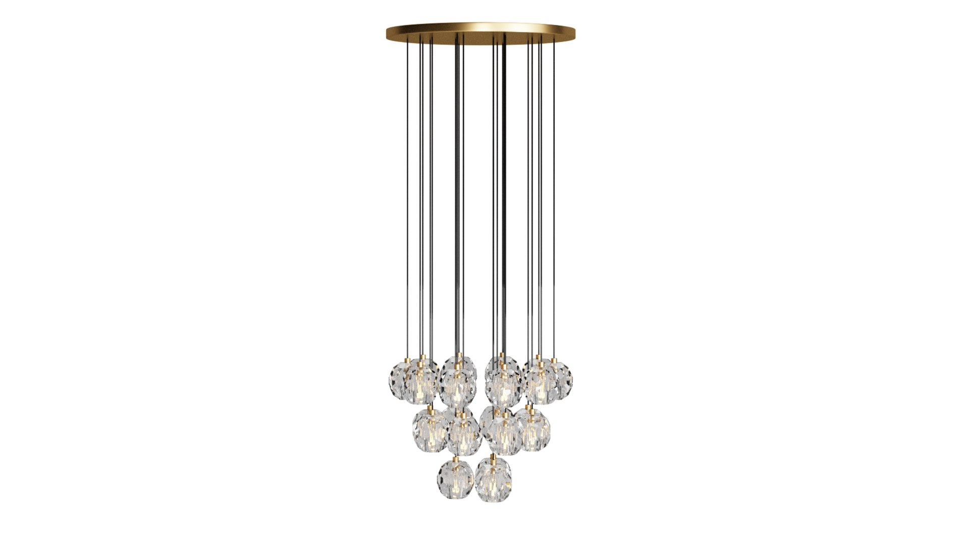 3D Cristal Round Cluster Chandelier - TurboSquid 2252732