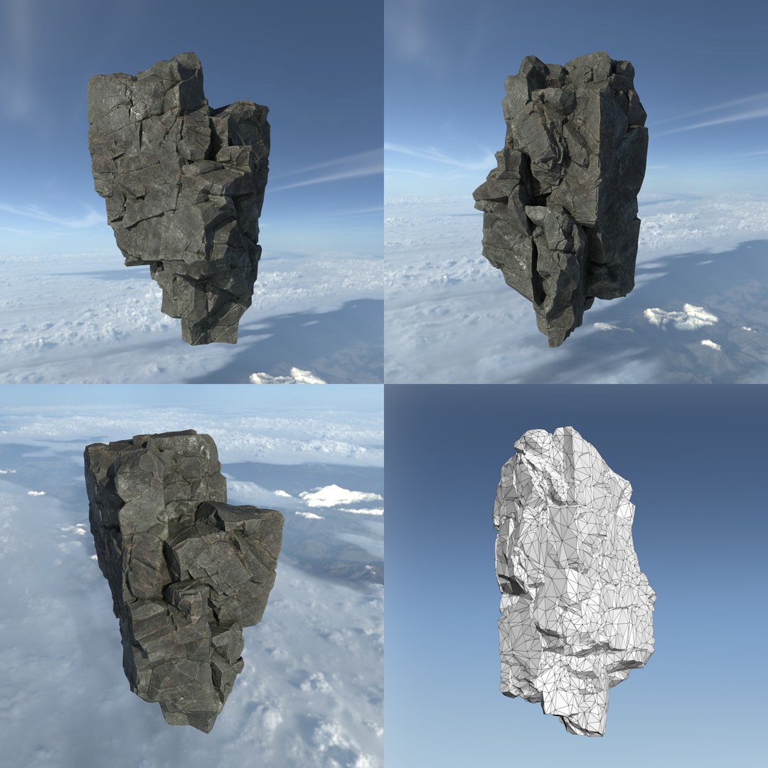 Low Poly Floating Island Rock Pack 3D - TurboSquid 2170400
