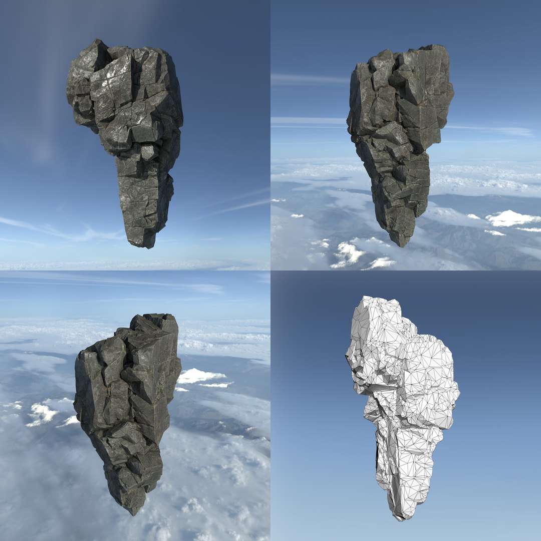 Low Poly Floating Island Rock Pack 3D - TurboSquid 2170400