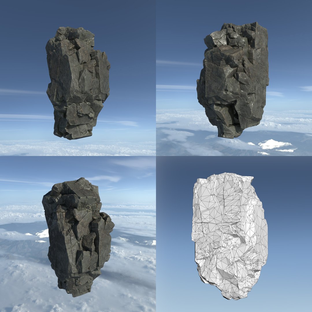 Low poly Floating Island Rock Pack 3D - TurboSquid 2170400