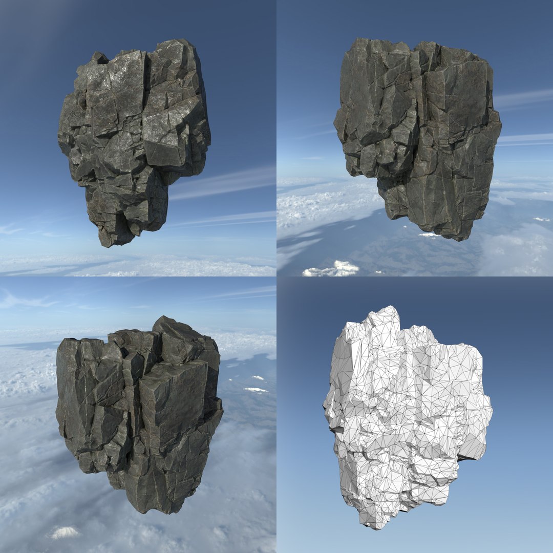 Low Poly Floating Island Rock Pack 3D - TurboSquid 2170400