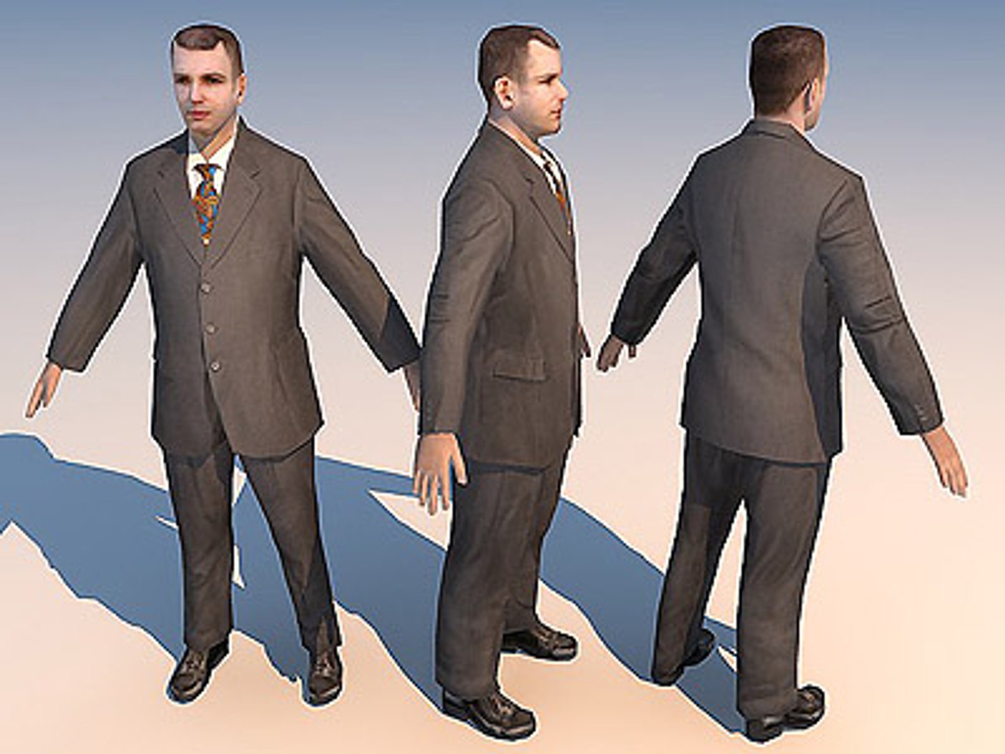 3d Character Executive 03 Line