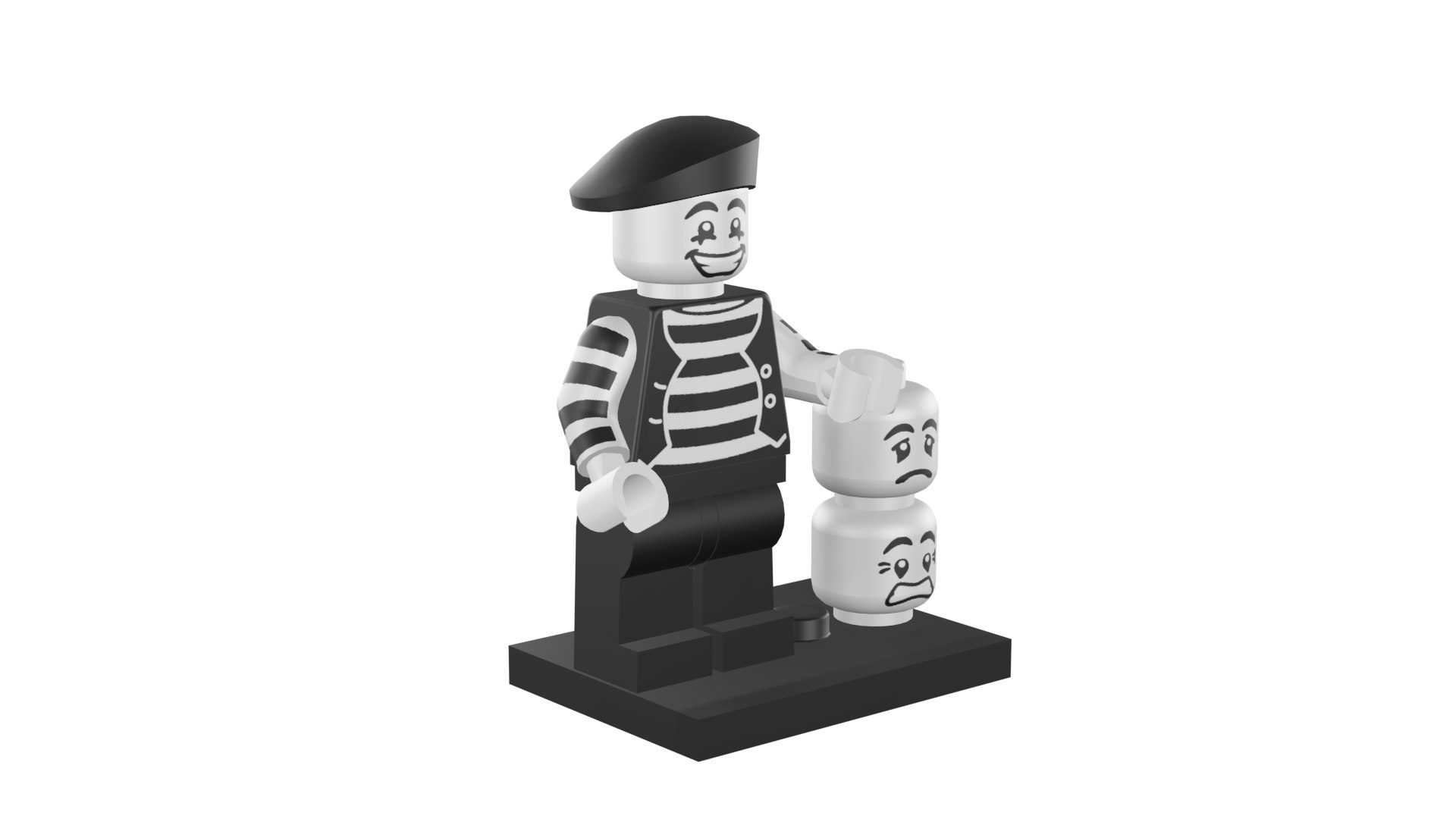 Lego Minifig - 8684-9 Mime 3D Model - TurboSquid 2393176
