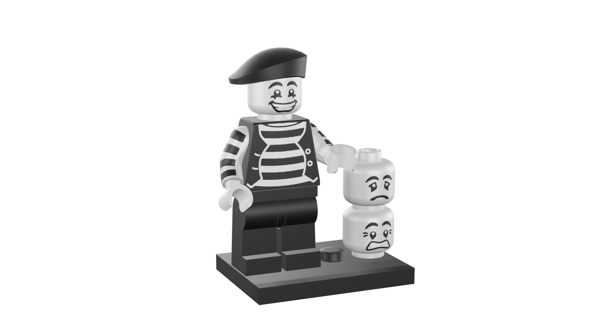 Lego Minifig - 8684-9 Mime 3D Model - TurboSquid 2393176