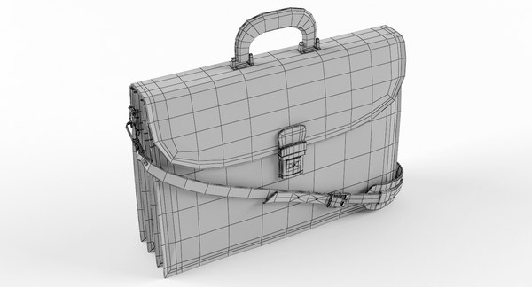 3d model leather briefcase