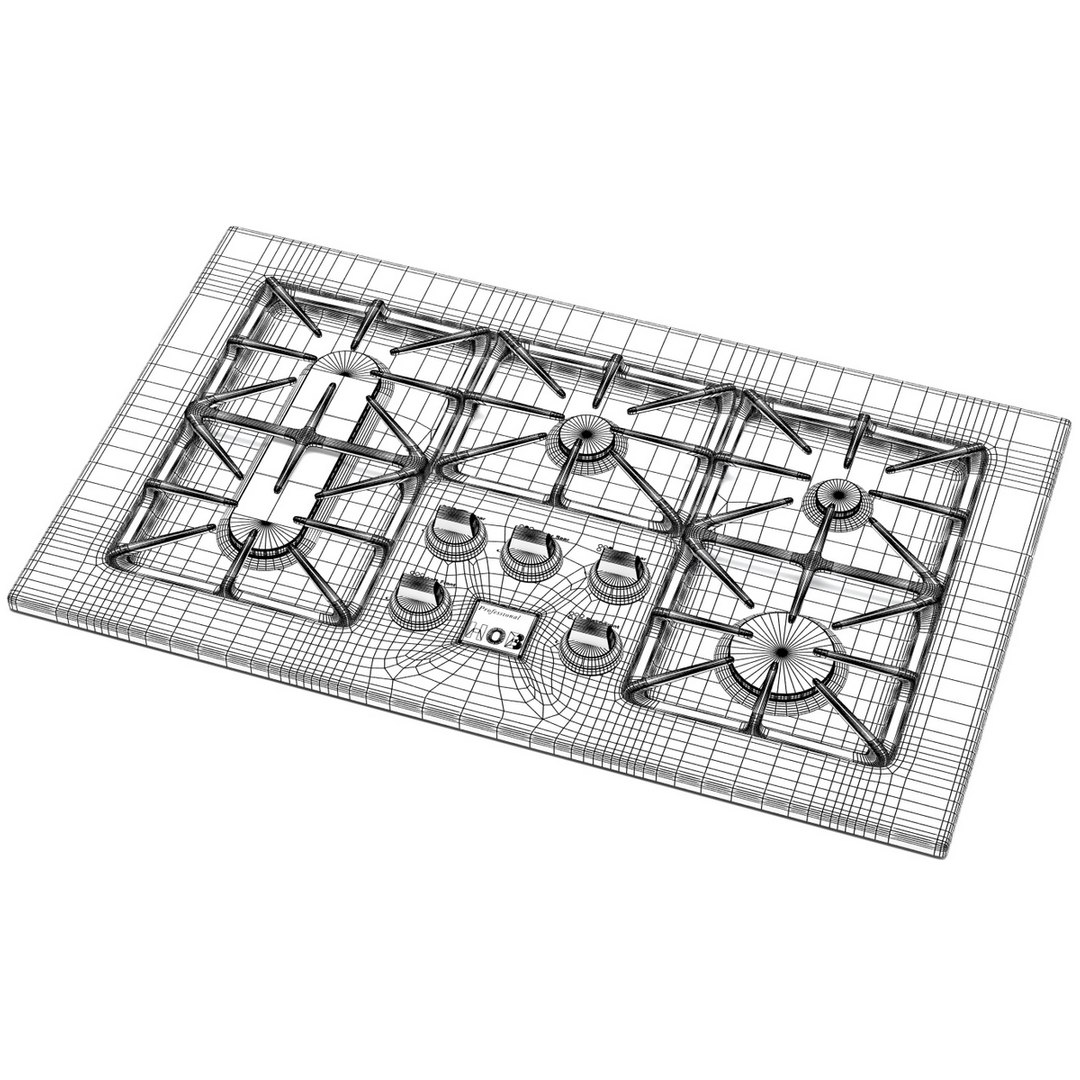 Professional Gas Cooktop Fish 3d Max