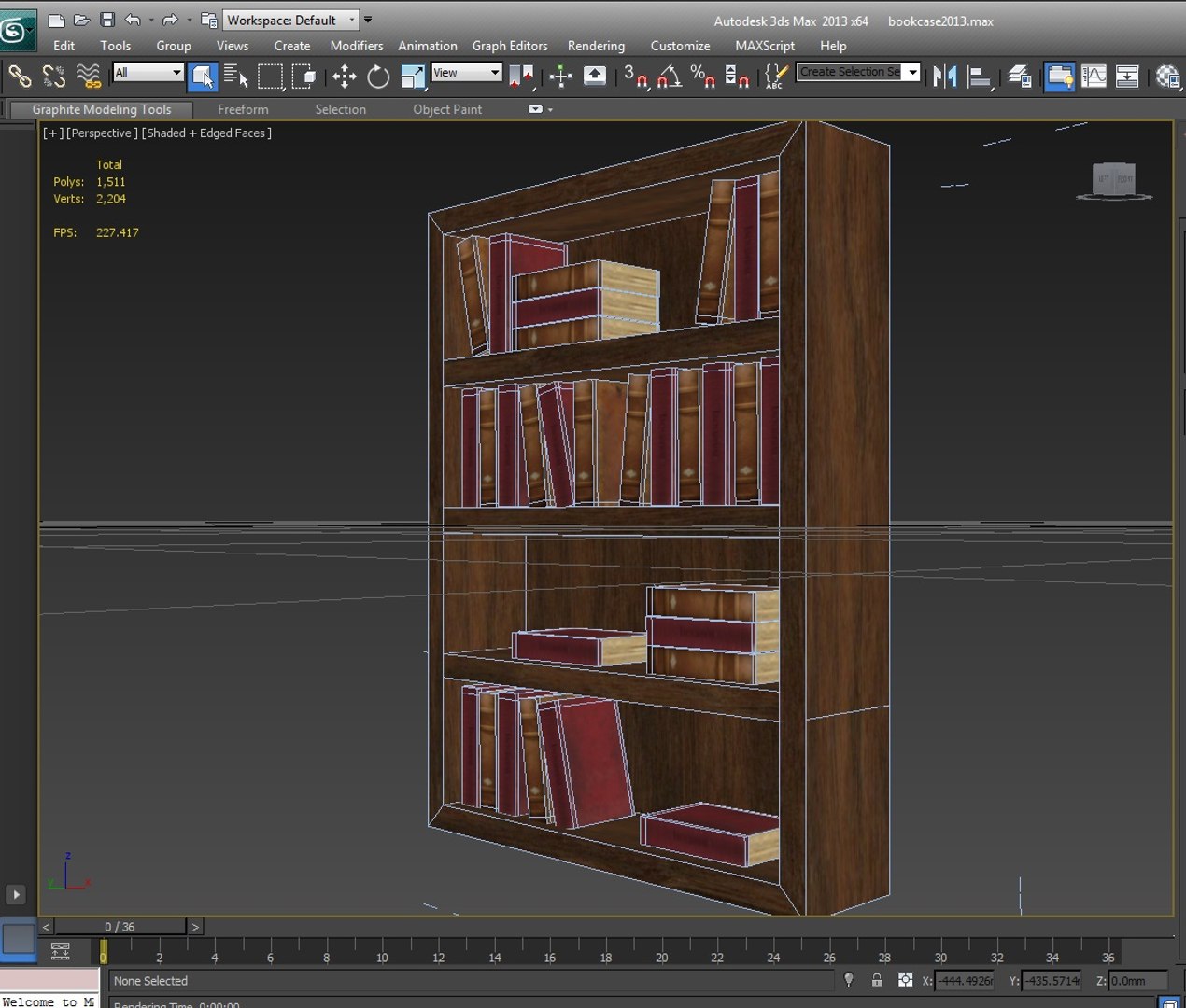 3d Bookcase Books Model