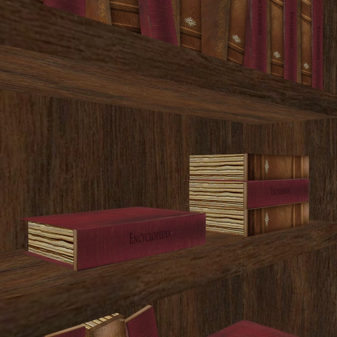 3d Bookcase Books Model