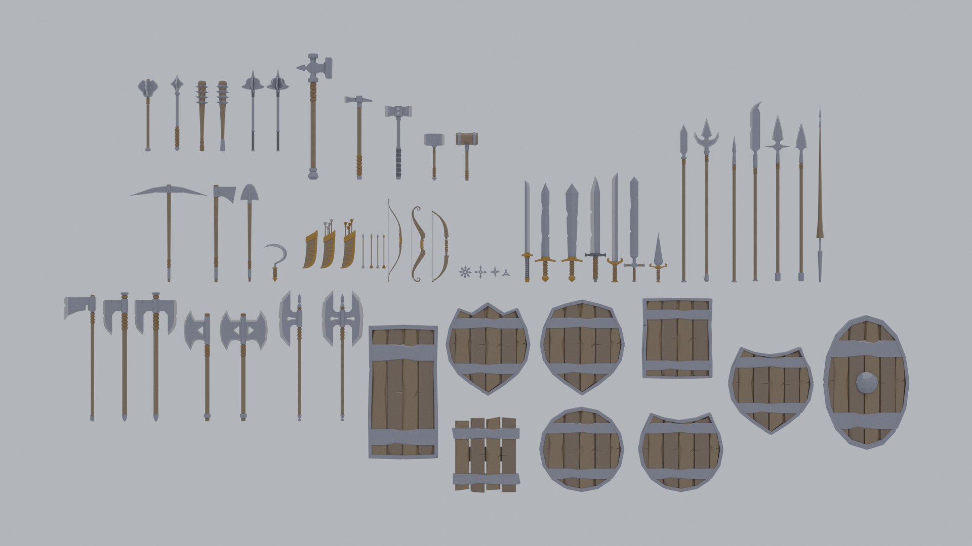 Cartoon medieval weapons asset 3D - TurboSquid 1704374